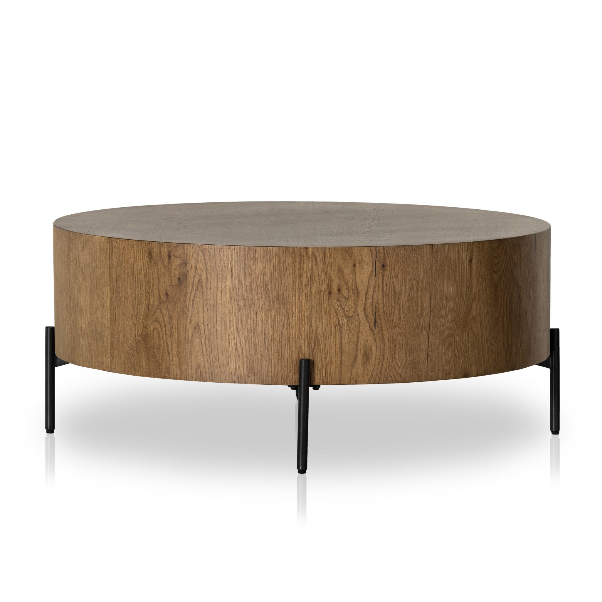 Eaton Drum Coffee Table - Amber Oak Resin – Outrageous Interiors and Design