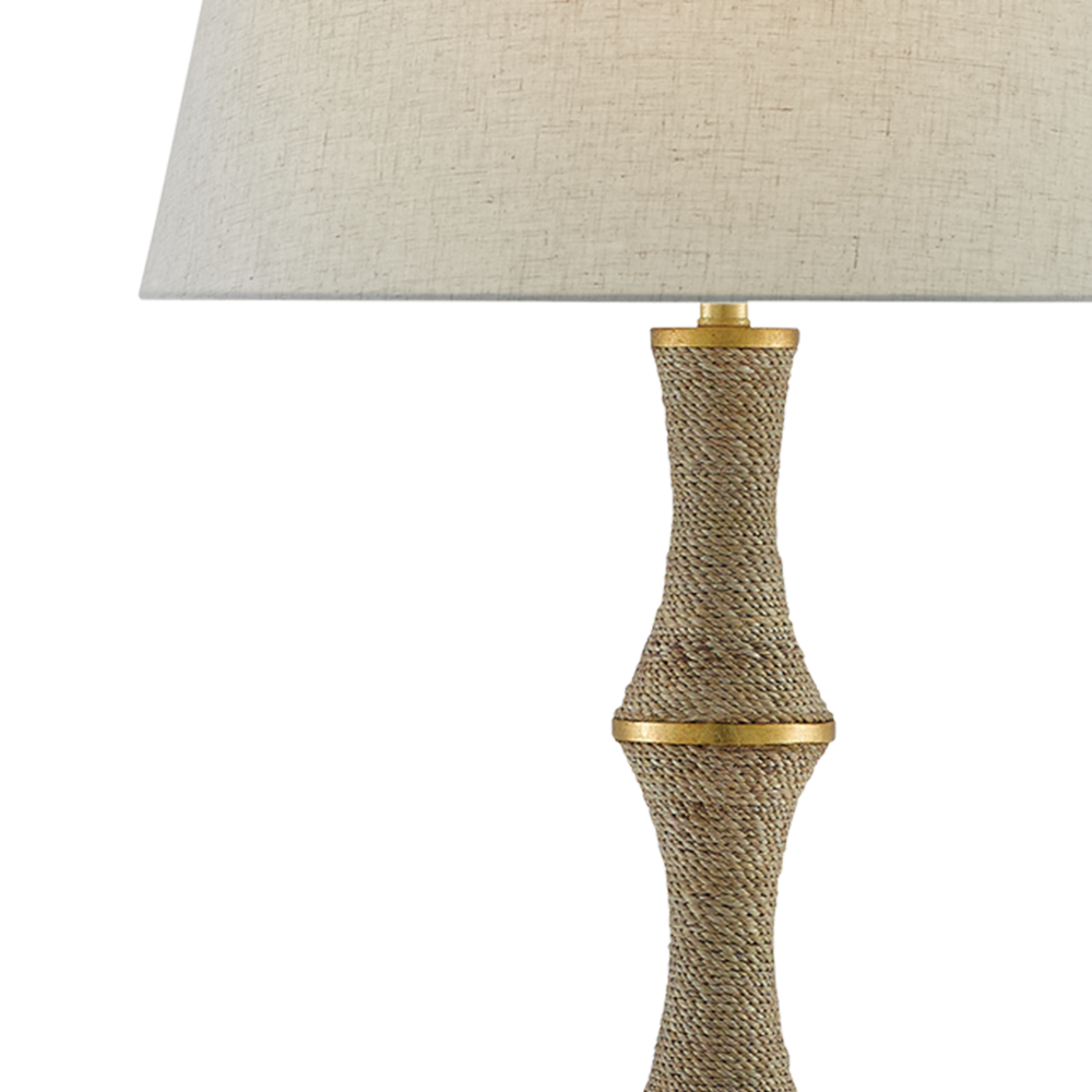 Bourgeon Floor Lamp – Abaca Rope & Gold Leaf Accent Light – Outrageous ...