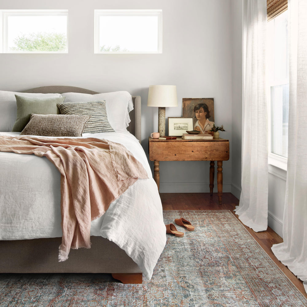 Chris Loves Julia x Loloi Jules Lagoon / Brick 8'-6" x 11'-6" Area Rug ...
