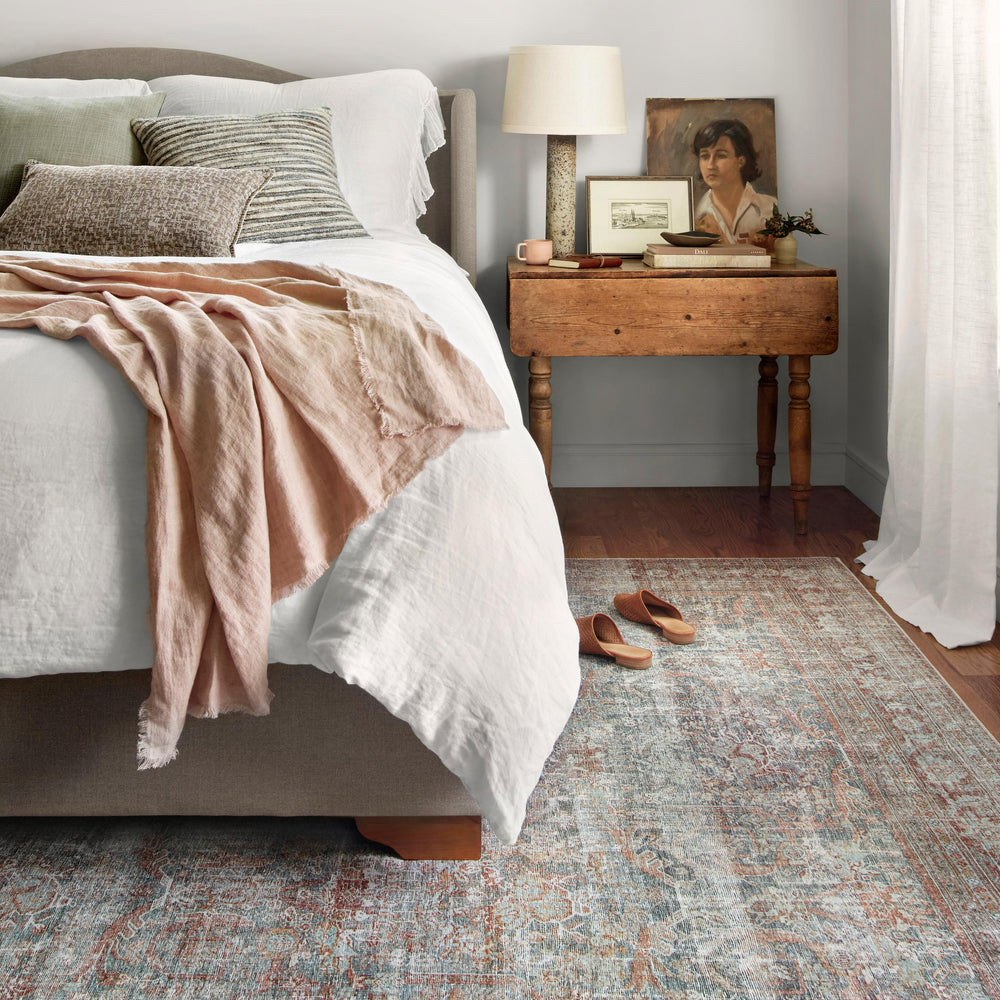 Chris Loves Julia x Loloi Jules Lagoon / Brick 8'-6" x 11'-6" Area Rug ...