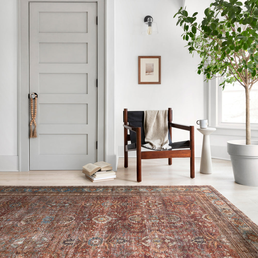 Loloi Layla Brick / Blue 5'-0" x 7'-6" Area Rug – Outrageous Interiors ...