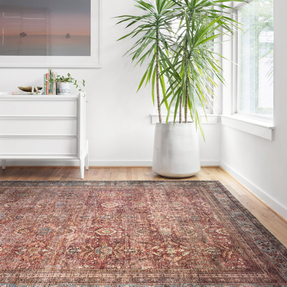 Loloi Layla Brick / Blue 5'-0" x 7'-6" Area Rug – Outrageous Interiors ...