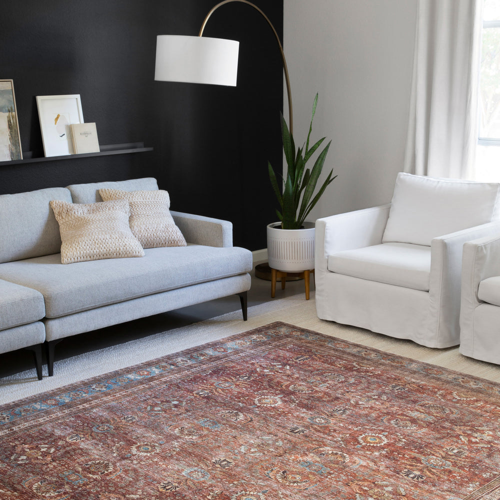 Loloi Layla Brick / Blue 5'-0" x 7'-6" Area Rug – Outrageous Interiors ...
