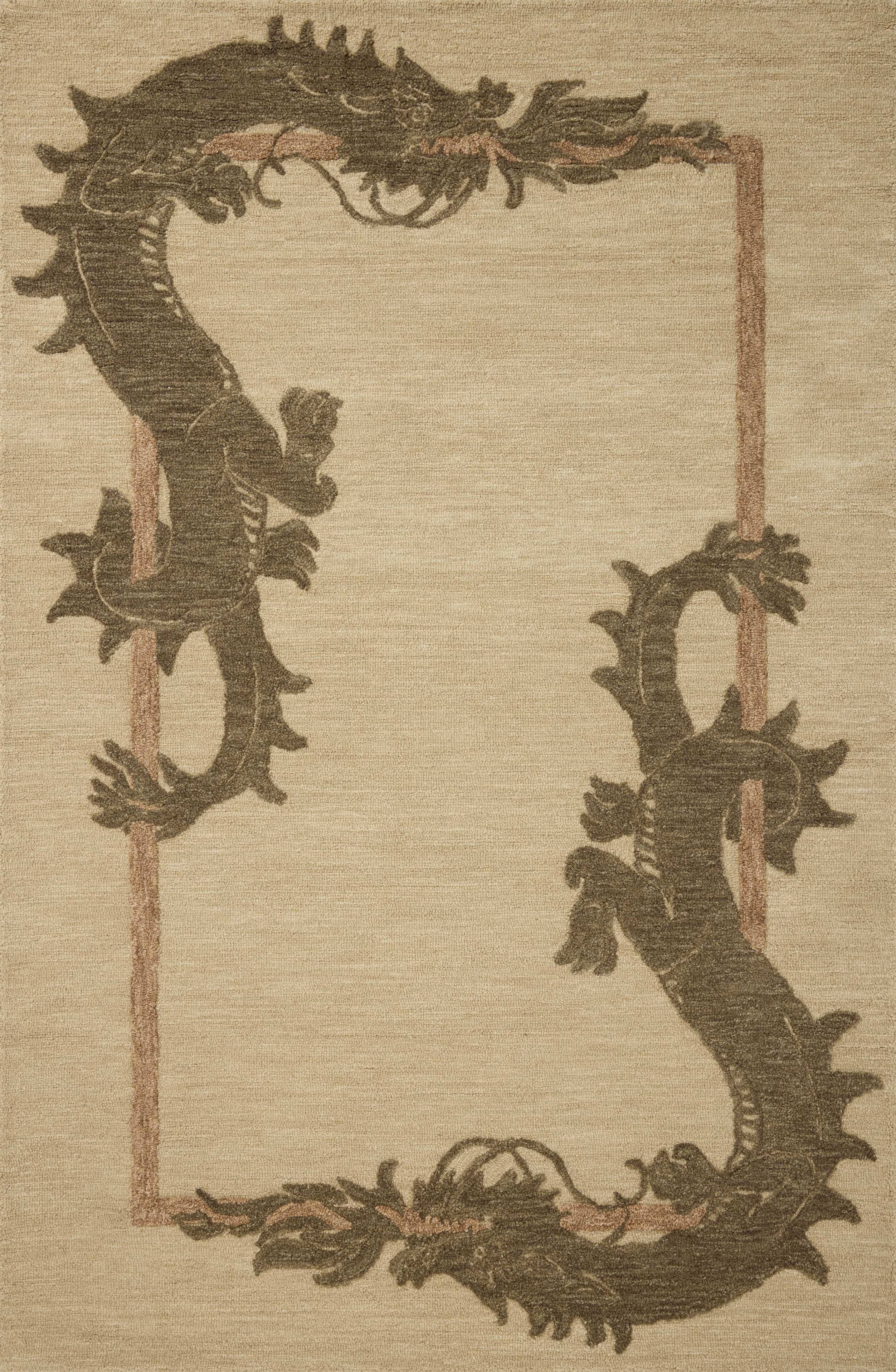 Brigette Romanek x Loloi Romi Natural / Olive 8'-6" x 11'-6" Area Rug ...
