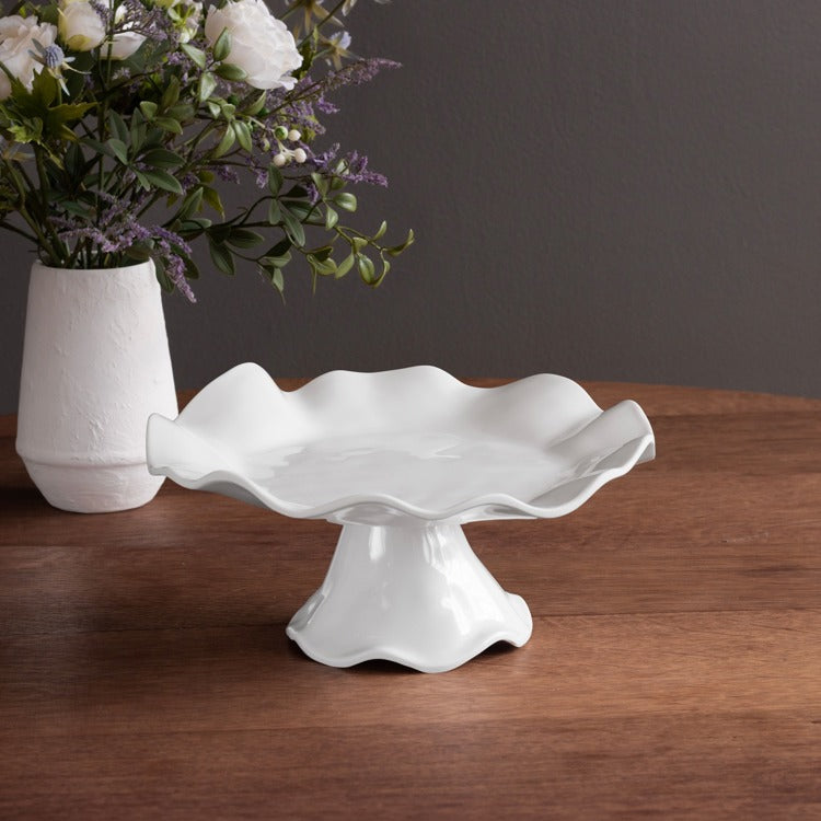 VIDA Havana Small Cake Plate – White Pedestal Stand – Outrageous ...