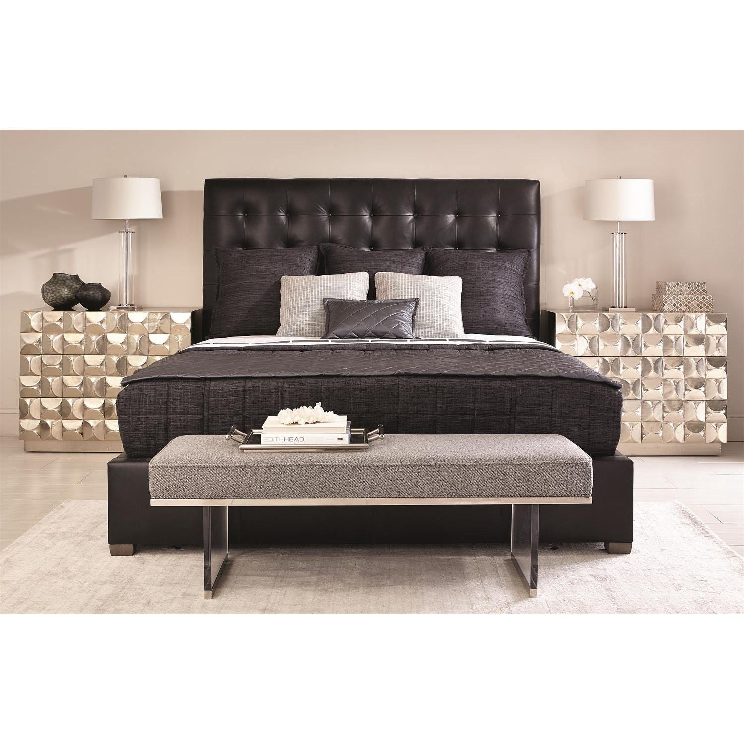 Avery Leather Panel Queen Bed – Custom – Outrageous Interiors and Design