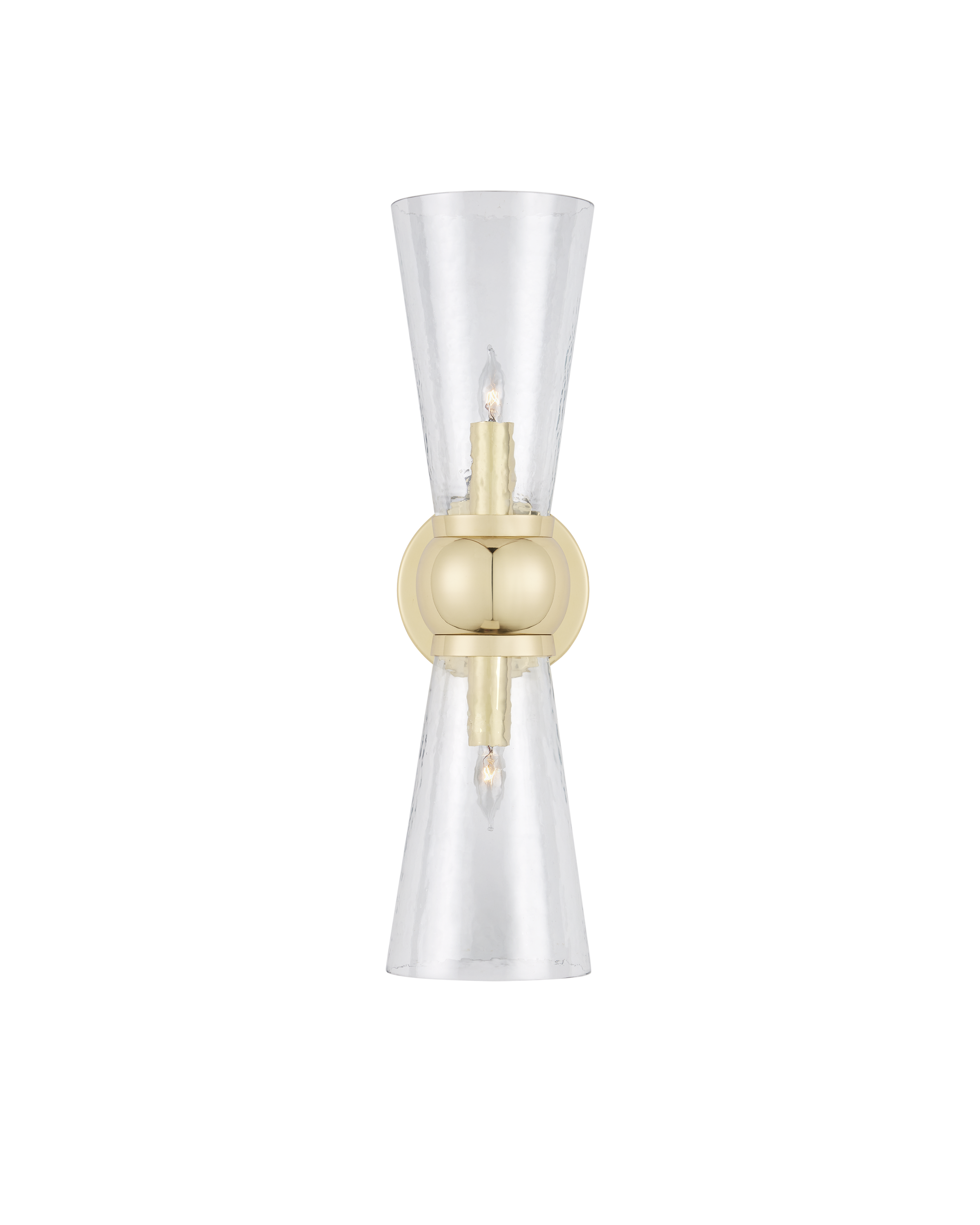 Byford Brass Wall Sconce – Hammered Glass Vanity Light – Outrageous ...