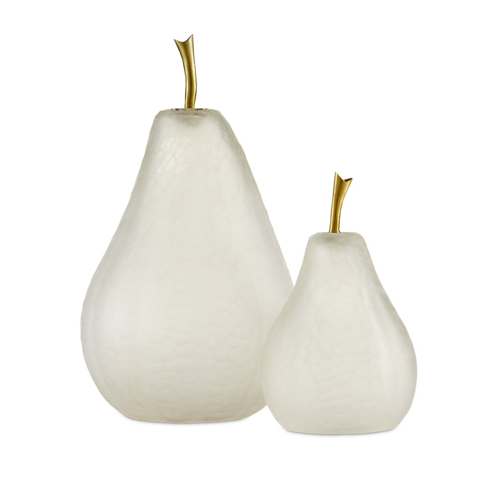Glass Pear Set of 2 – Frosted Glass Decorative Sculptures – Outrageous ...