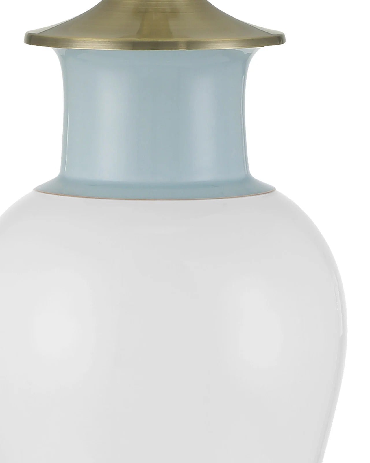 Kora Blue Table Lamp – Porcelain Lamp with Striped Glazing & Brass ...