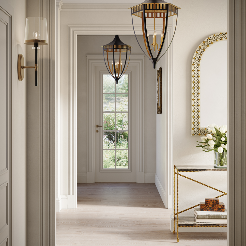 Lyndall Wall Sconce – Antique Brass & Bronze with Glass Shade ...