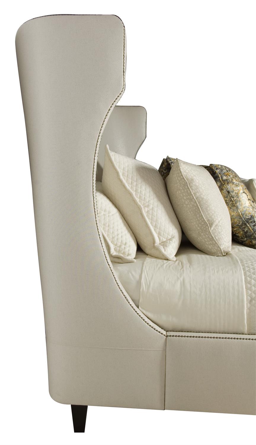 Wheeling King Bed – Upholstered Wingback with Nailhead Trim ...