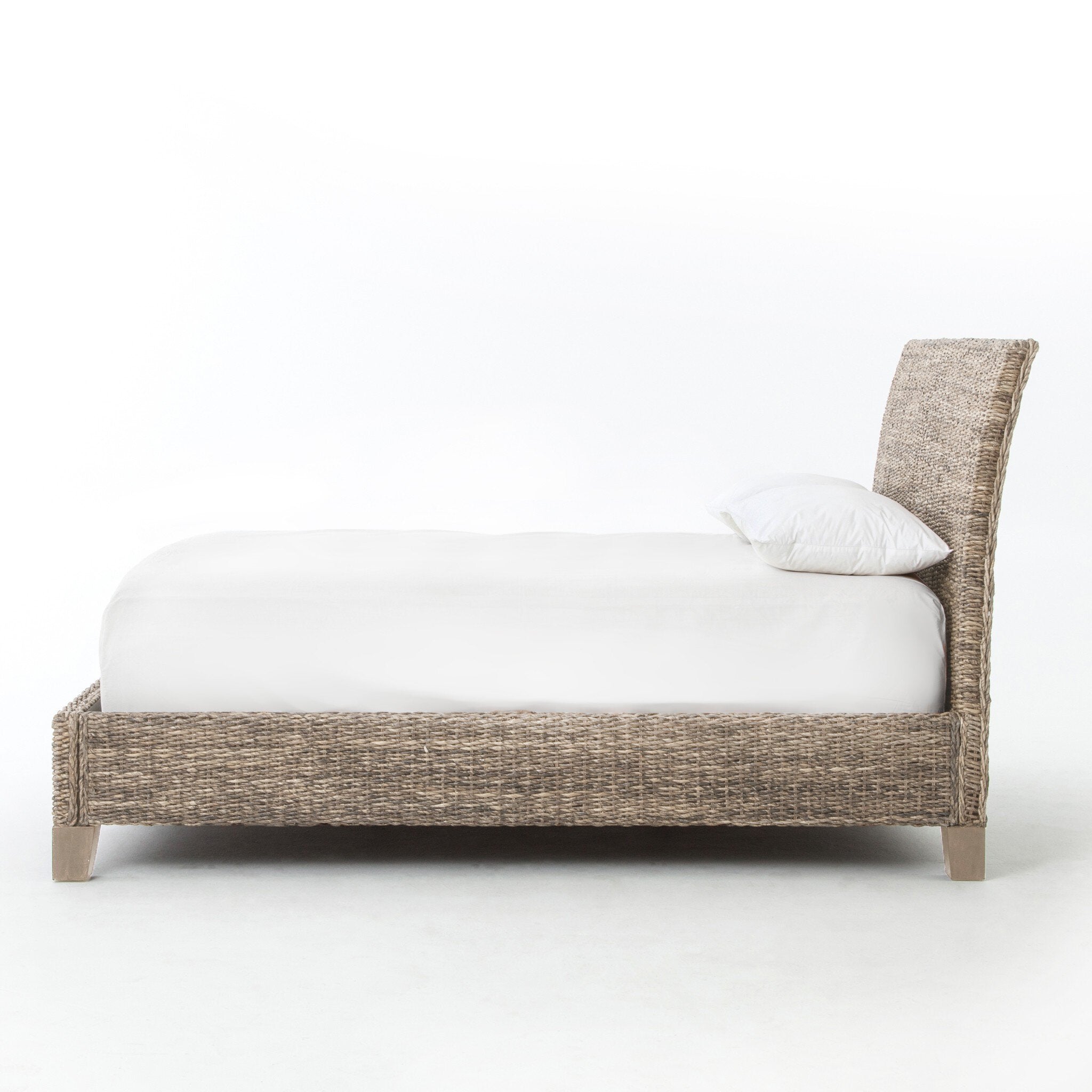 Banana Leaf Queen Bed - Grey Wash Mango – Outrageous Interiors and Design
